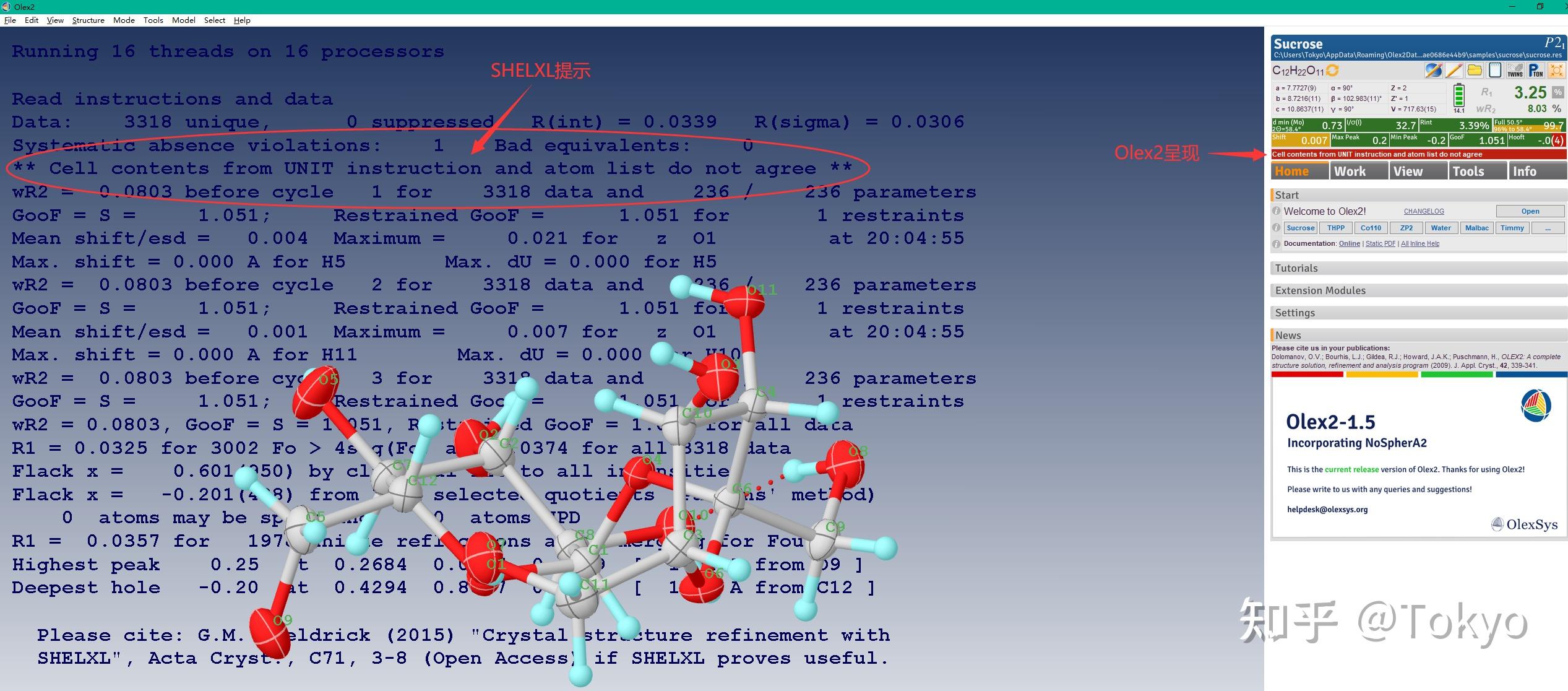 SHELXL提示Cell contents from UNIT instruction and atom list do not agree何意 - 知乎
