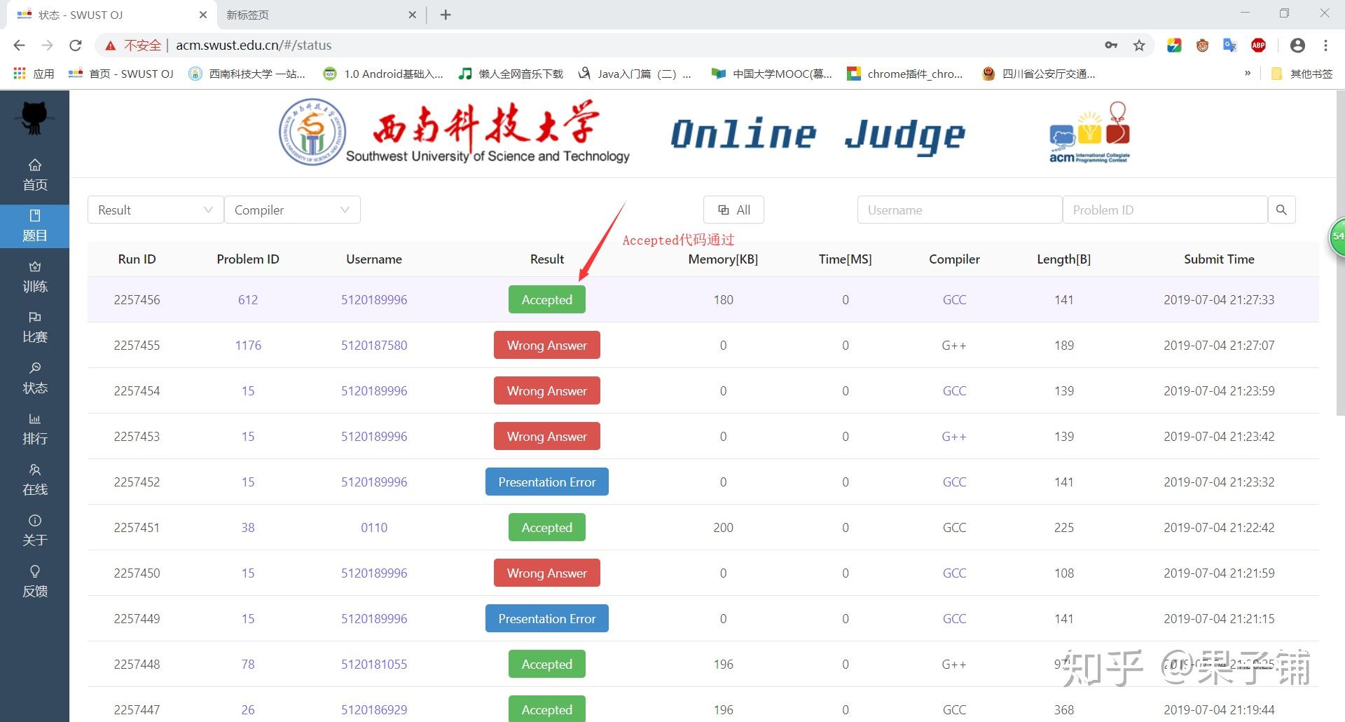 SWUST OJ平台注册和使用 - 知乎