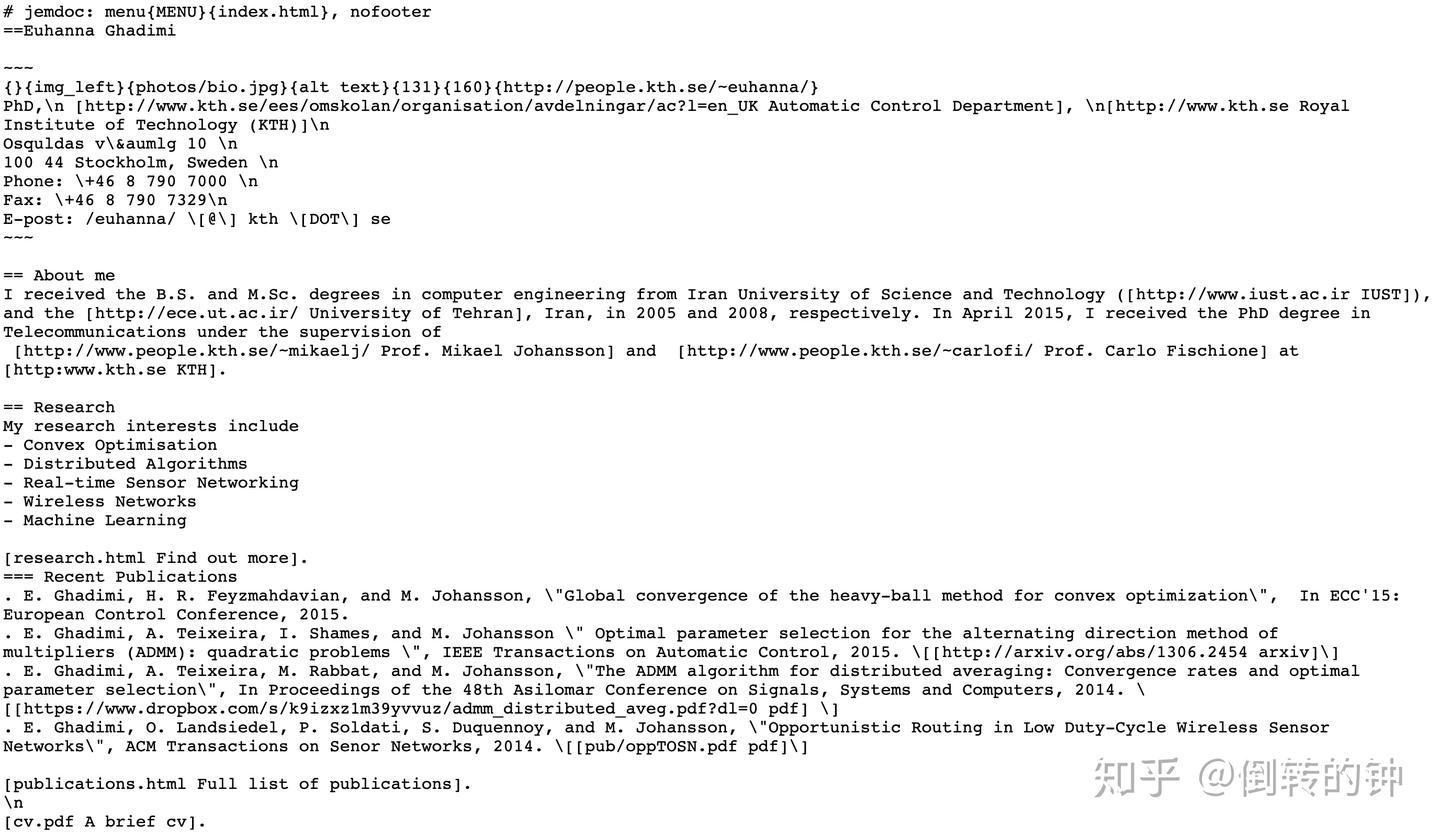 Jemdoc+Github.io +Mac搭建个人学术主页 - 知乎