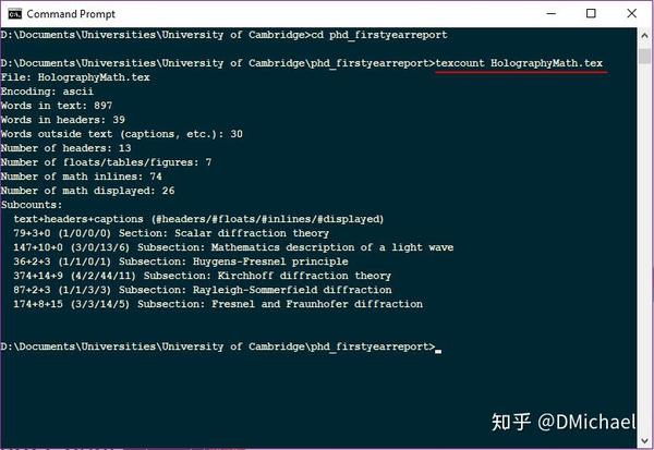 使用texcount统计LaTeX文档字数 - 知乎