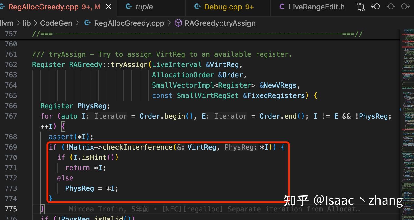 对LLVM中寄存器分配中的greedy方案中的第一步tryassign分配进行源码逻辑梳理 - 知乎