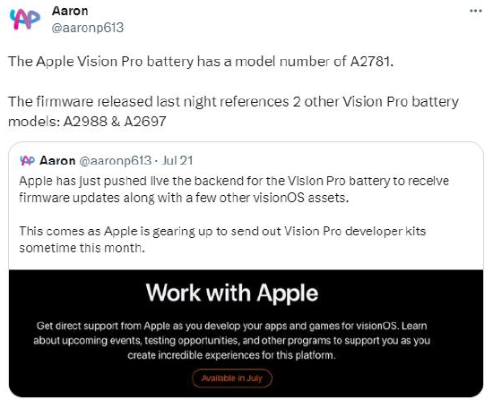 Apple Vision Pro 或将提供三种型号电池 - 知乎