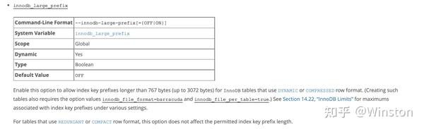 我恨错误之：1071 Specified Key Was Too Long Max Key Length Is 767 Bytes？？？ 知乎 
